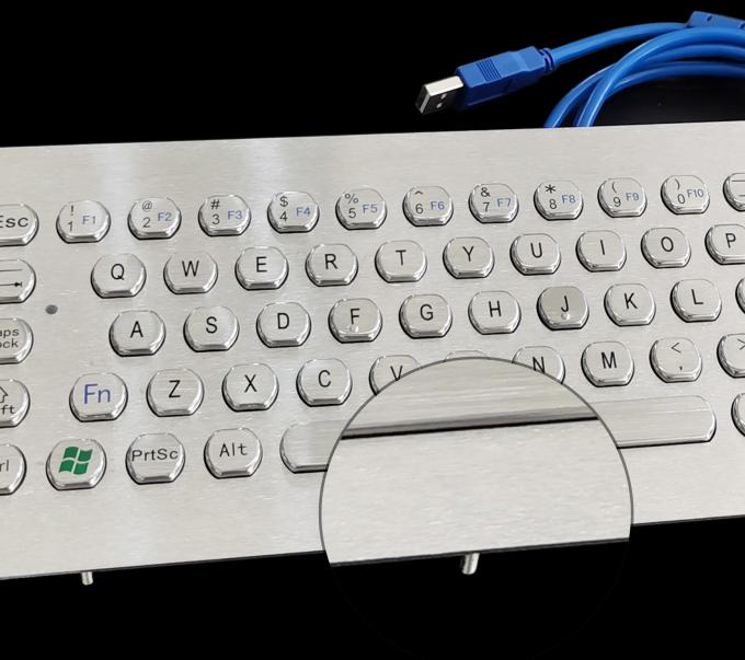 Waterproof Panel Mounted SS Keyboard 5VDC FCC With Touchpad