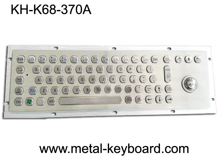 70 Keys Industrial Metal Computer Keyboard With Trackball / Stainless ...