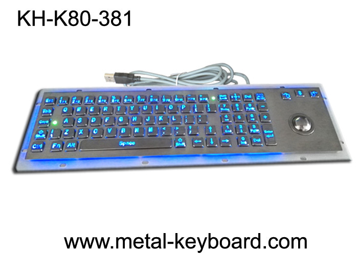 SS Industrial Metal Computer Keyboard With Trackball , Standard USB Or ...