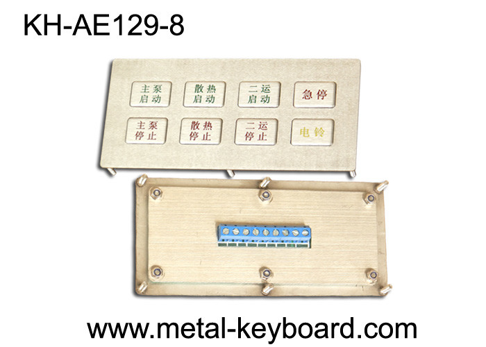 Ruggedized Metal Kiosk Keyboard , Industrial Input waterproof keypad 8 ...