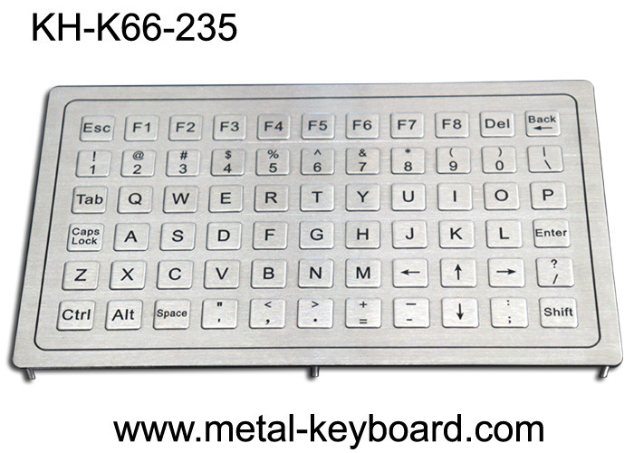 20mA PS2 Rugged Stainless Steel Keyboard 800dpi Panel Mount 66 Keys