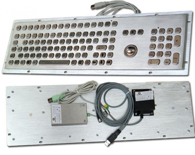 Stainless steel Industrial Computer Keyboard with Trackball , Dust ...